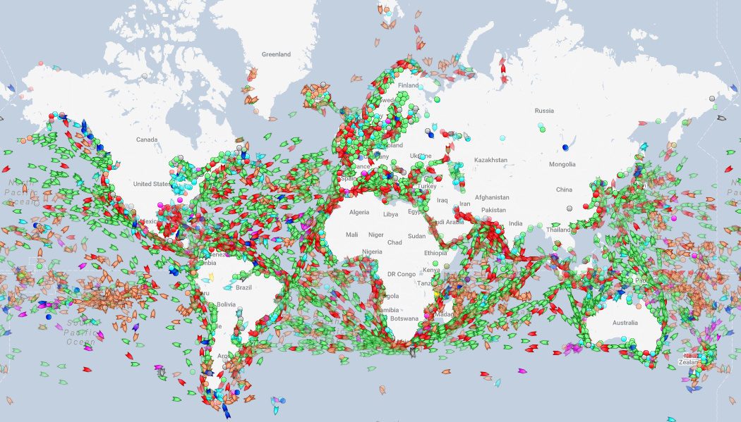 Map: Visualizing Every Ship at Sea in Real-Time Map: Visualizing Every Ship at Sea in Real-Time