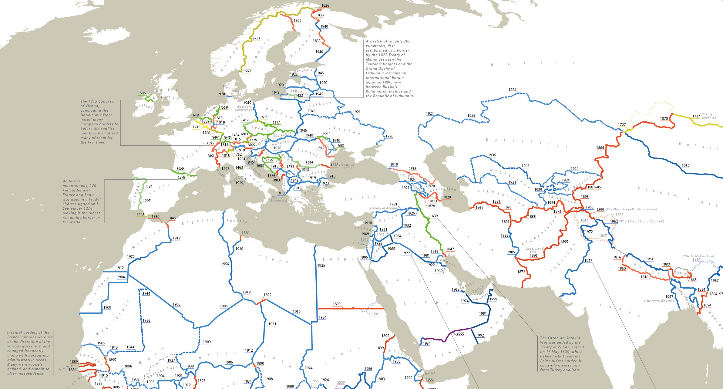 This Massive Map Shows All Of The World s Borders By Age