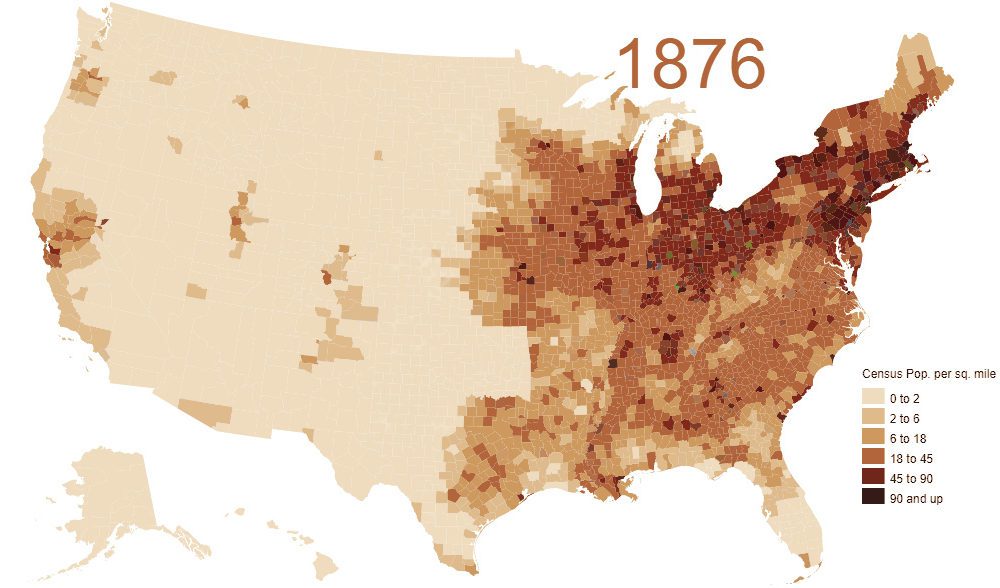 Animated Map: Visualizing 200 Years of U.S. Population Density Animated Map: Visualizing 200 Years of U.S. Population Density