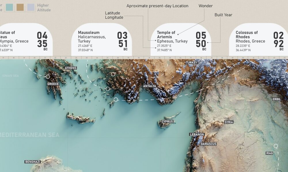 Mapped: The Ancient Seven Wonders of the World Mapped: The Ancient Seven Wonders of the World