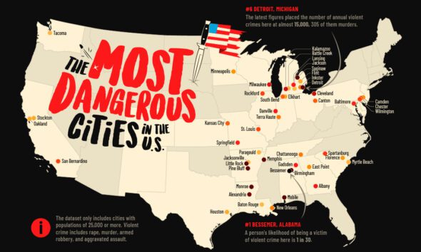 Mapped: The Most Dangerous Cities in the U.S.