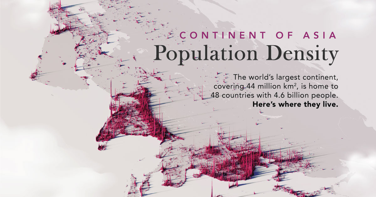 Mapped: Asia’s Population Patterns By Density