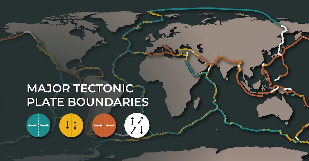 Plate Tectonics Map Plate Boundary Map Plate Boundaries And Landforms
