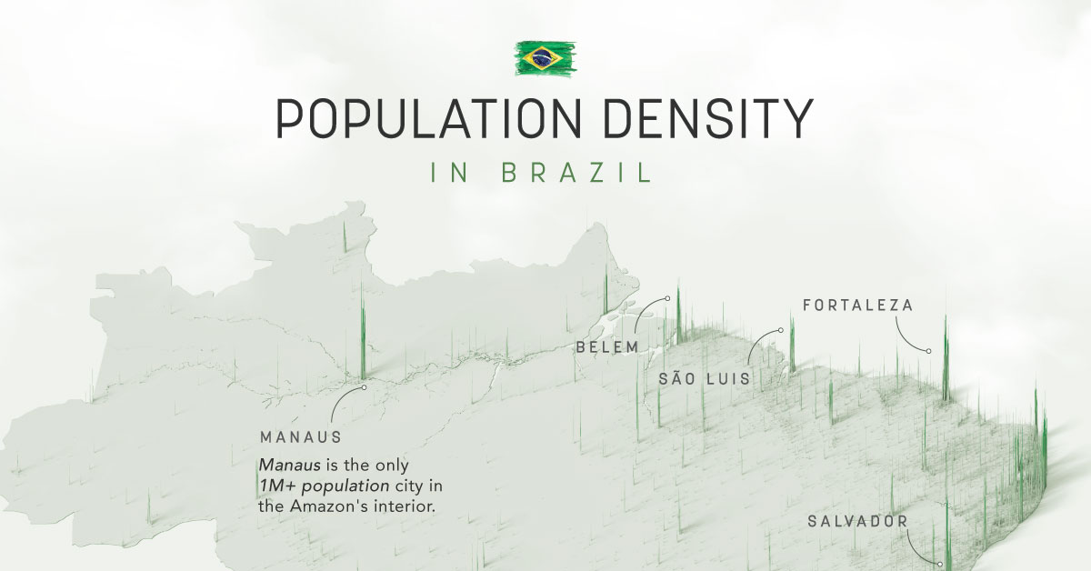Mapped: Population Density of Brazil