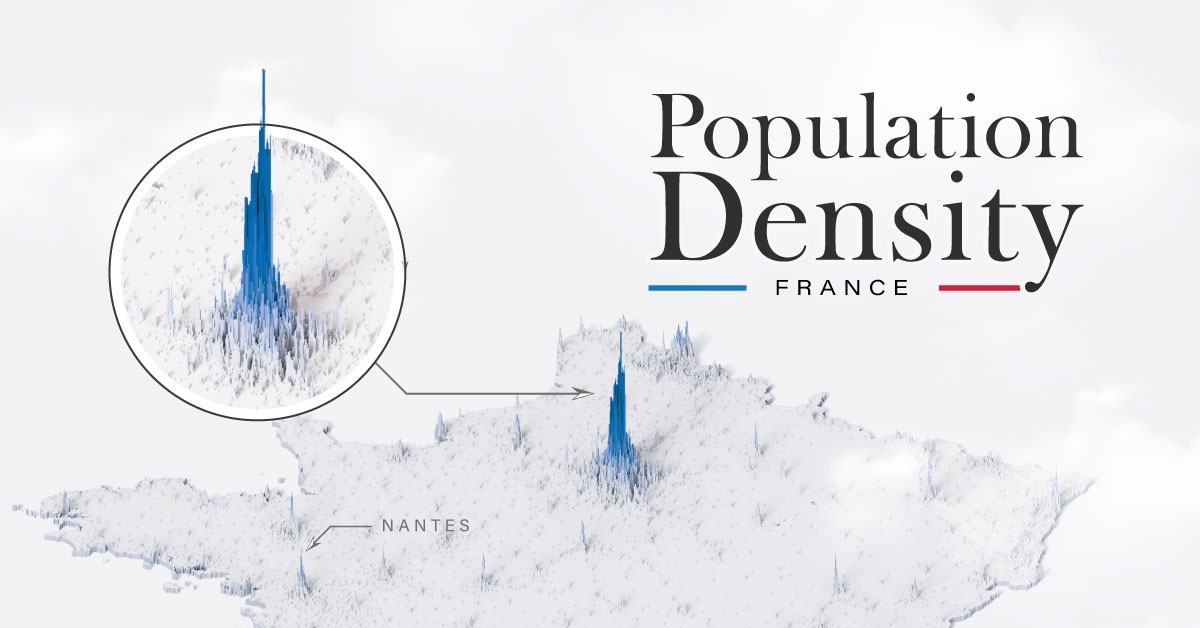 Mapped: The Population Density of France