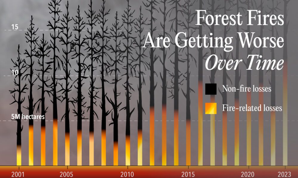 Chart: Damage Caused by Global Forest Fires (2001-2023)