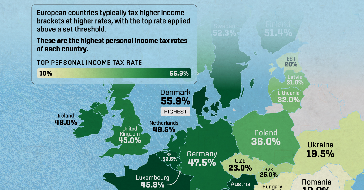 Mapped: Top Personal Income Tax Rates in Europe in 2024 - Tax Advantage ...