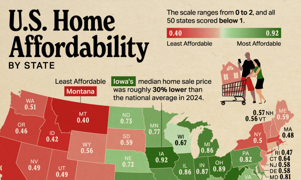 Mapped: The Income Needed to Live Comfortably in Every U.S. State